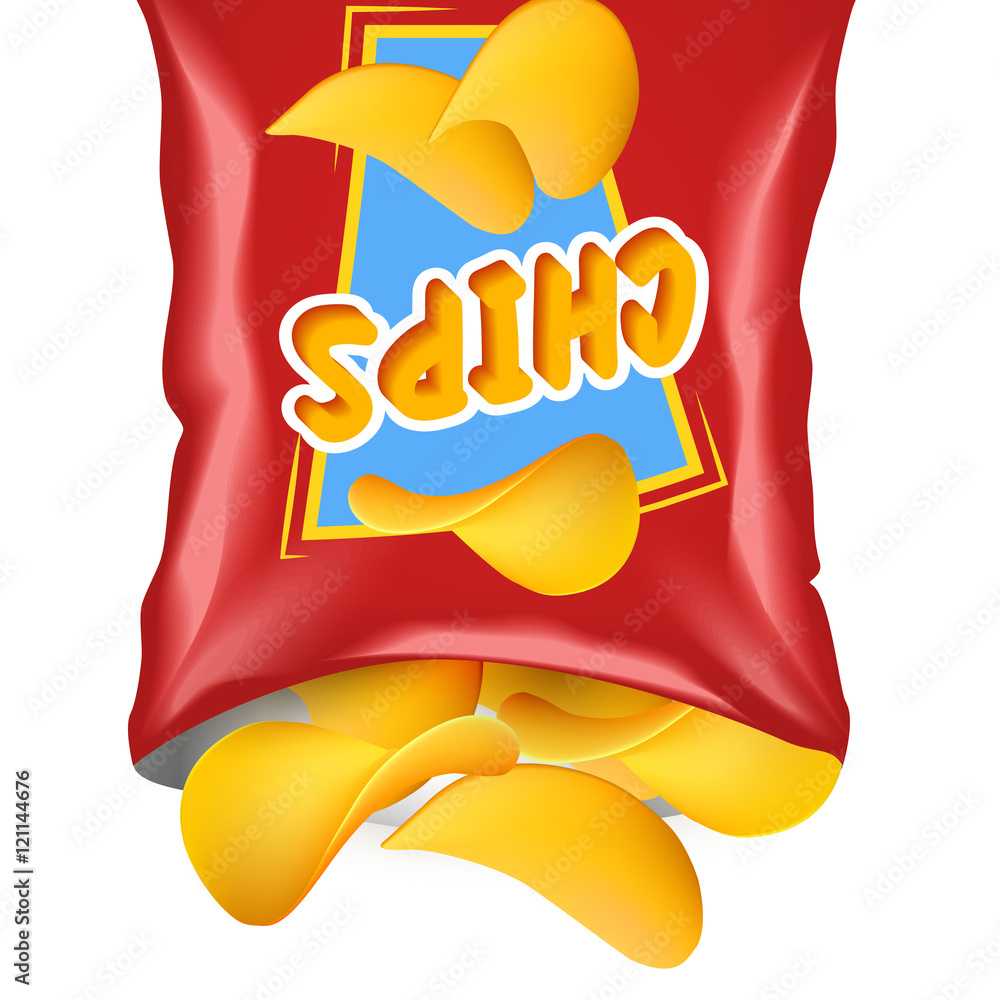 Package With Chips vector de Stock | Adobe Stock