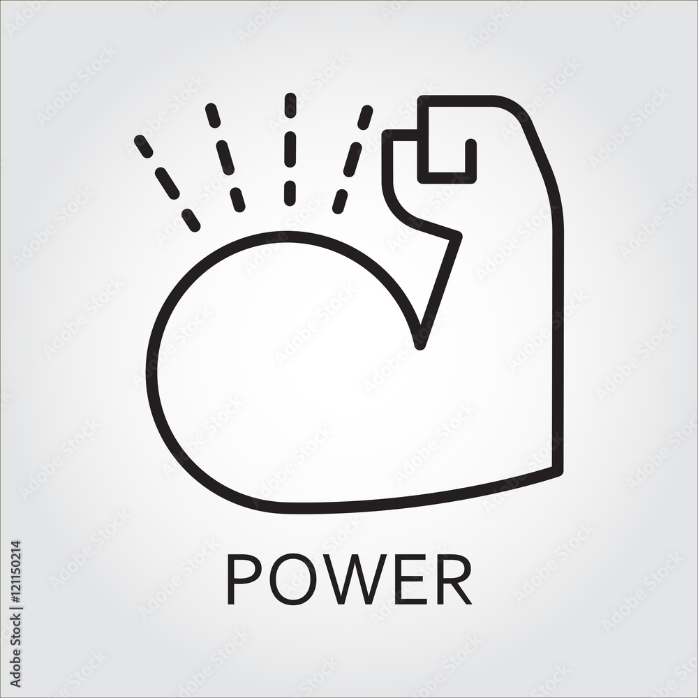 line vector icon power as muscle hand Stock Vector | Adobe Stock