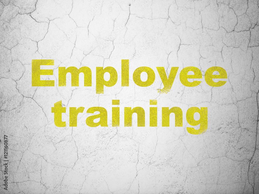 Education concept: Employee Training on wall background Stock ...