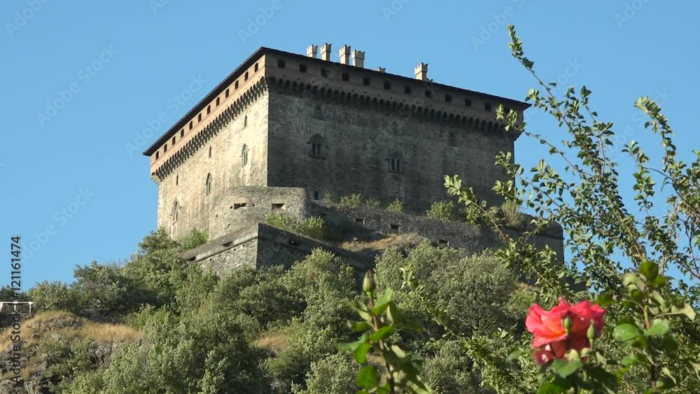 Verrès, Aosta valley, Italy. View of medieval Castle of Verrès, ancient ...