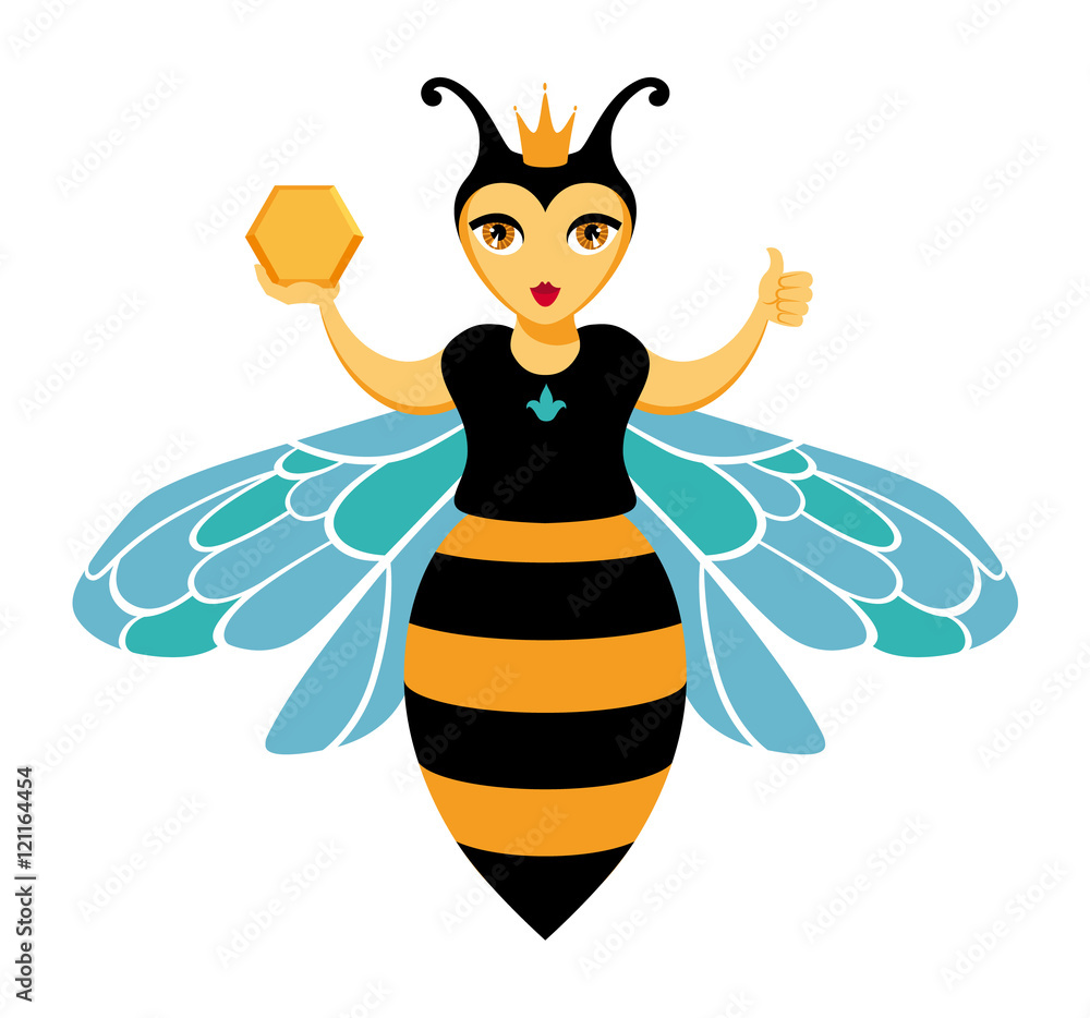 Cartoon Queen Honey Bee
