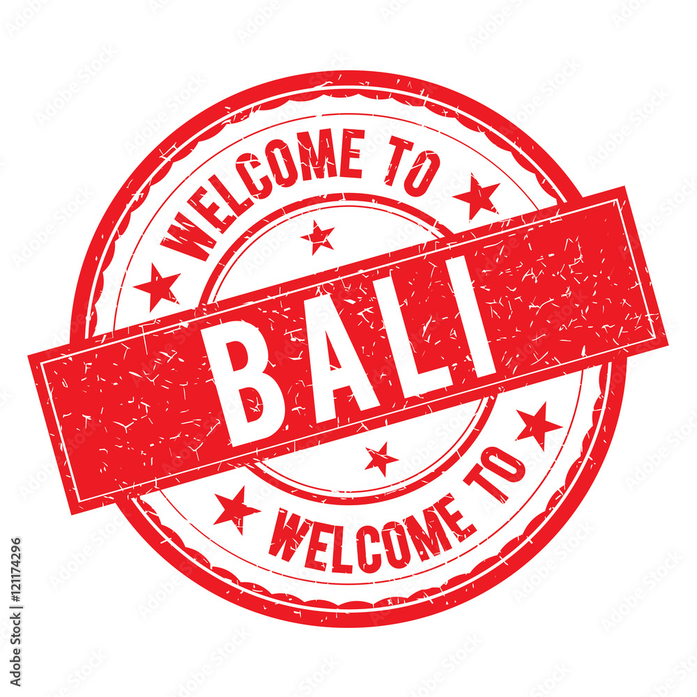 Welcome to BALI Stamp Sign Vector. Stock Vector | Adobe Stock