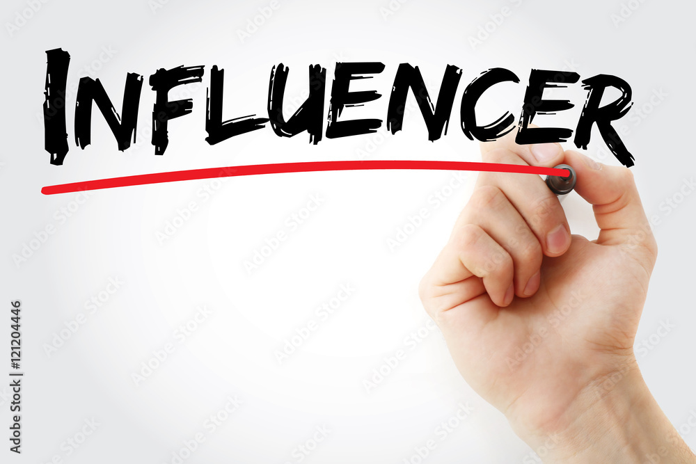 Hand writing Influencer with marker, concept background Stock Photo ...
