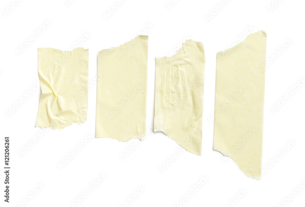 collection of various adhesive tape pieces on white background Stock ...