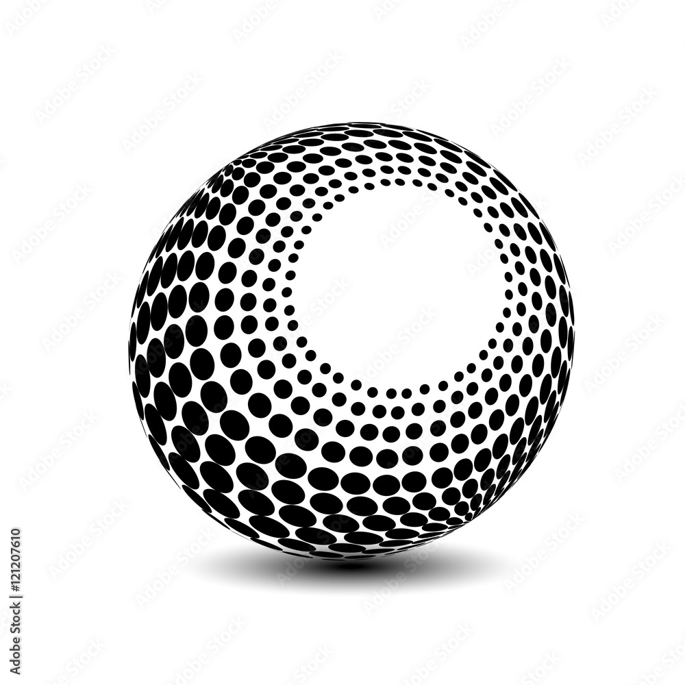 Vector globe symbol - 3d icon of sphere, dotted orb Stock Vector ...