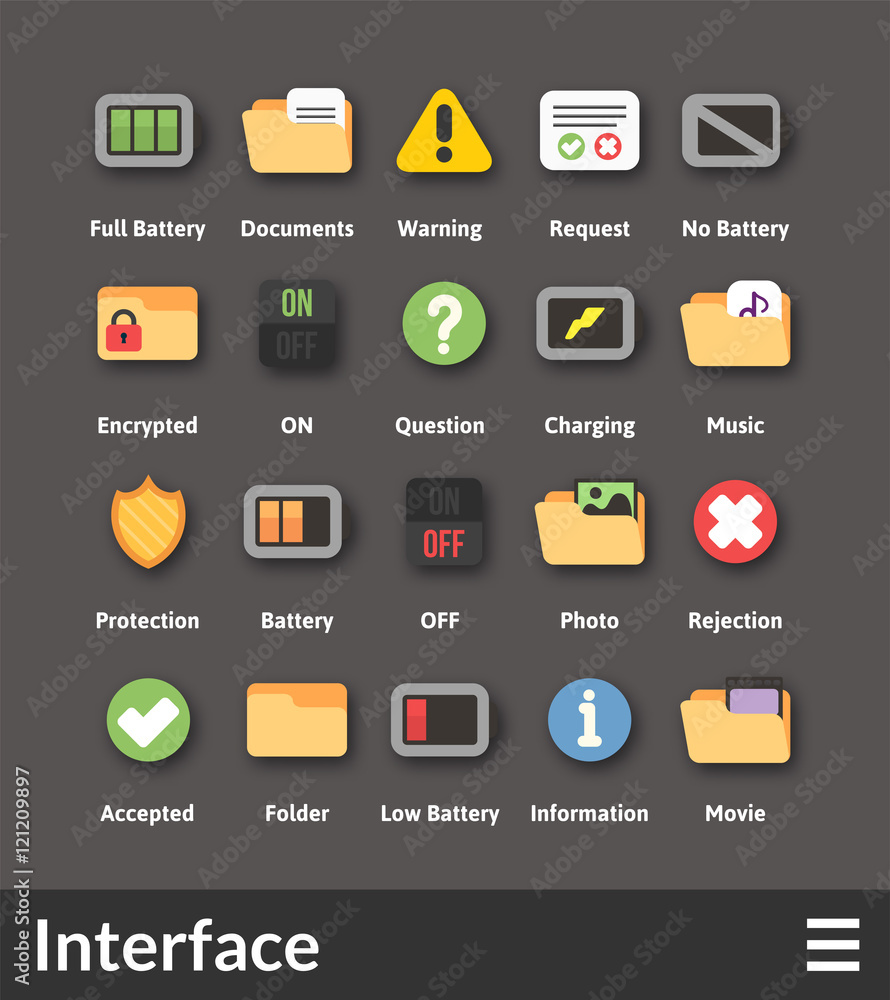 Flat material design icons set vector de Stock | Adobe Stock
