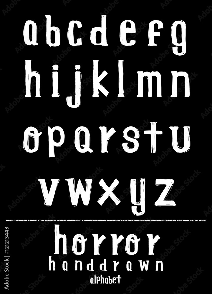 Vector alphabet. Hand drawn letters. Letters of the alphabet wri Stock ...