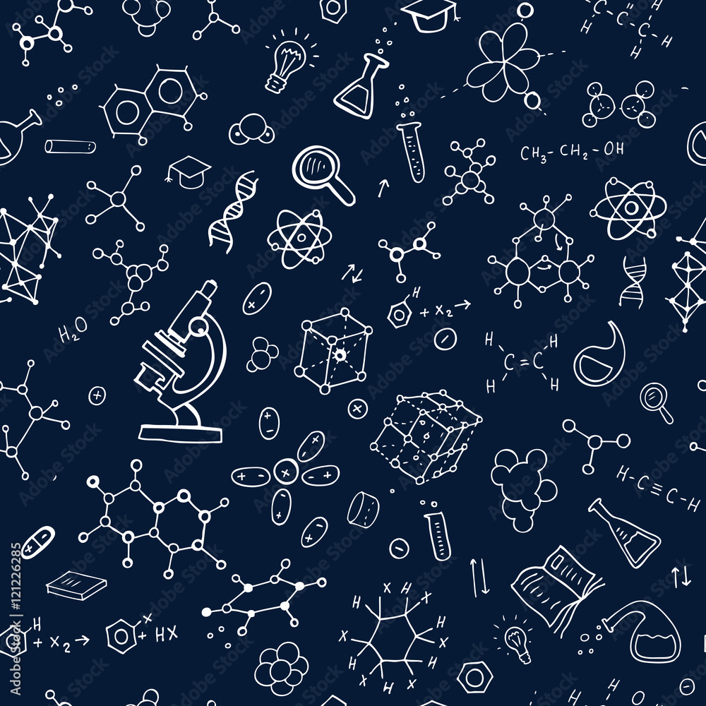 Seamless chemistry background Stock Vector | Adobe Stock