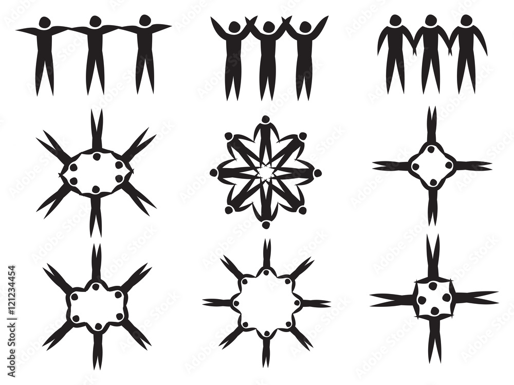 Holding Hand Human Figures Symbol Vector Illustration Stock Vector ...