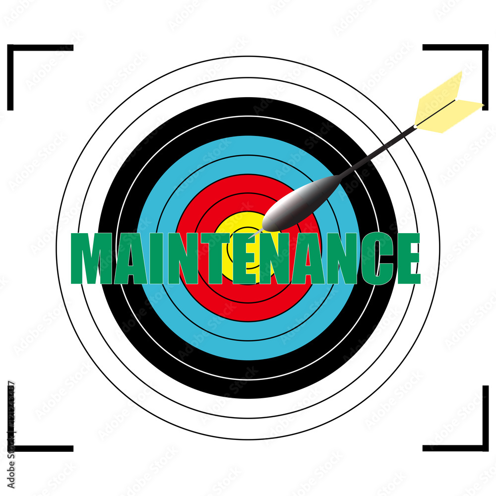 MAINTENANCE word Vector, business concept target for archery. Vector ...