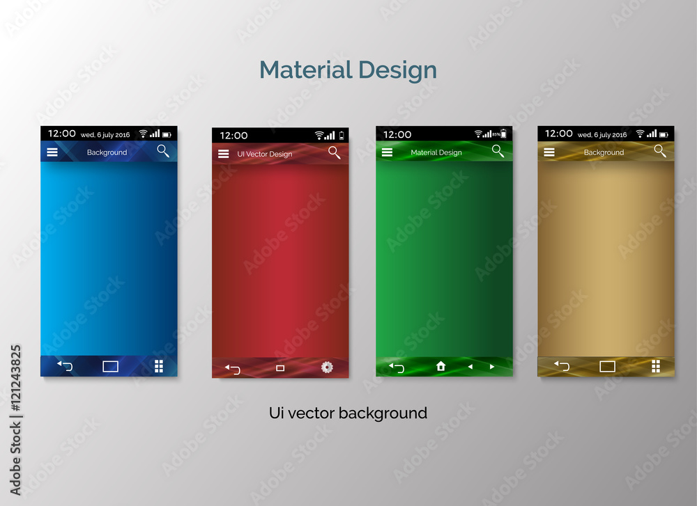 set of ui material design background Stock Vector | Adobe Stock