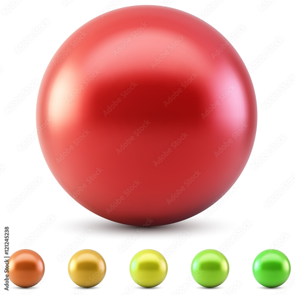 Red glossy ball vector illustration isolated on white background Stock ...