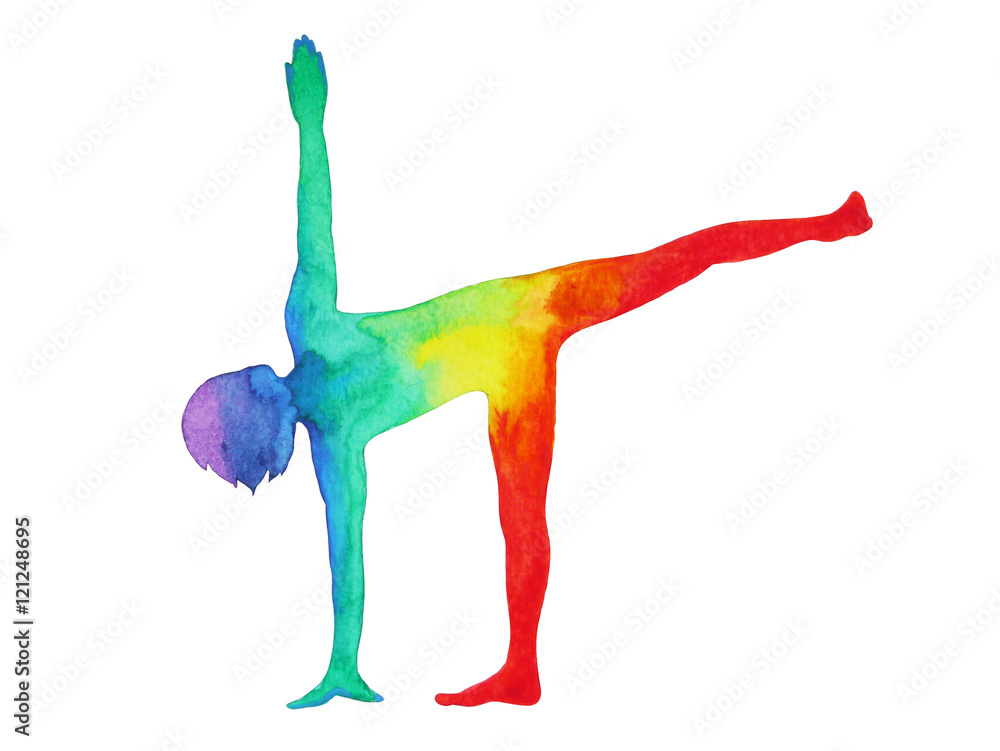 Half Moon (Ardha Chandrasana) yoga pose, abstract chakra art design ...