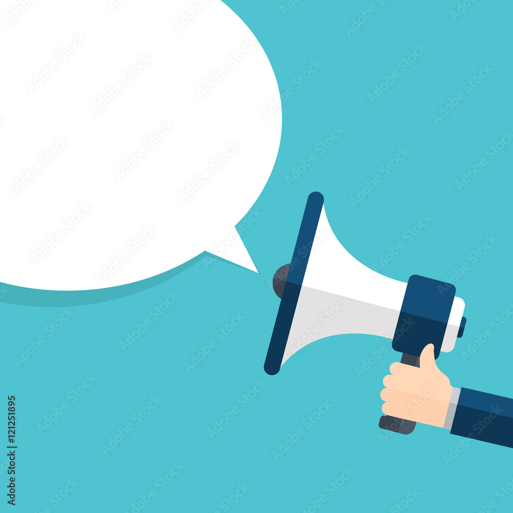 Hand holding megaphone icon Stock Vector | Adobe Stock