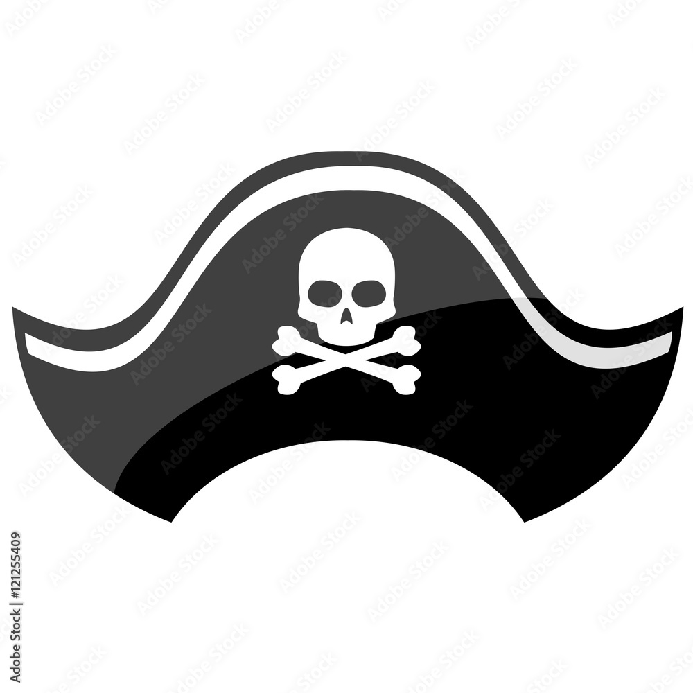 Pirate hat isolated on white background Stock Vector | Adobe Stock