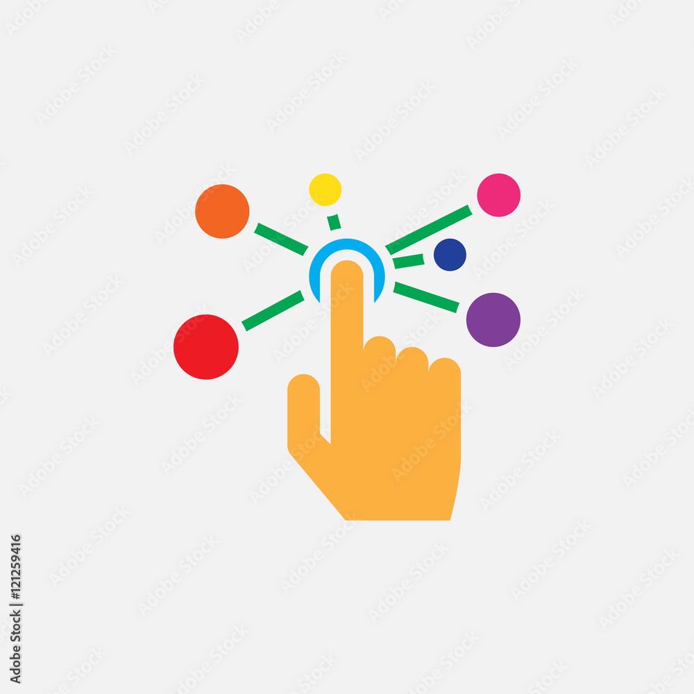 interactive interface solid icon, colorful vector illustration ...