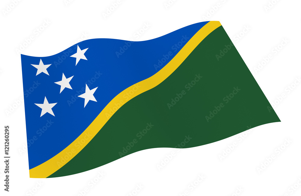 Solomon Islands flag isolated on white background from world flags set ...