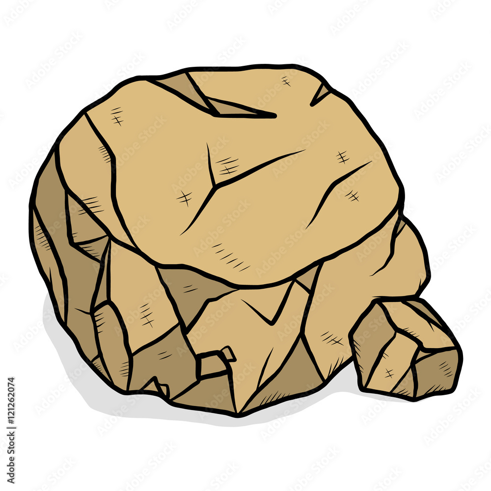 brown rock / cartoon vector and illustration, hand drawn style ...