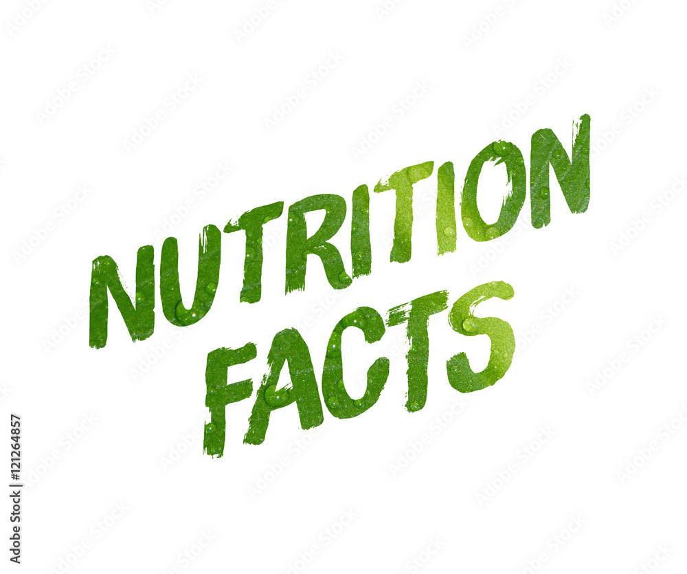 Nutrition facts word concept on white background Stock Photo | Adobe Stock