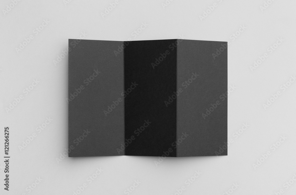 Black A4 Z-Fold Brochure Mock-Up Stock Photo | Adobe Stock