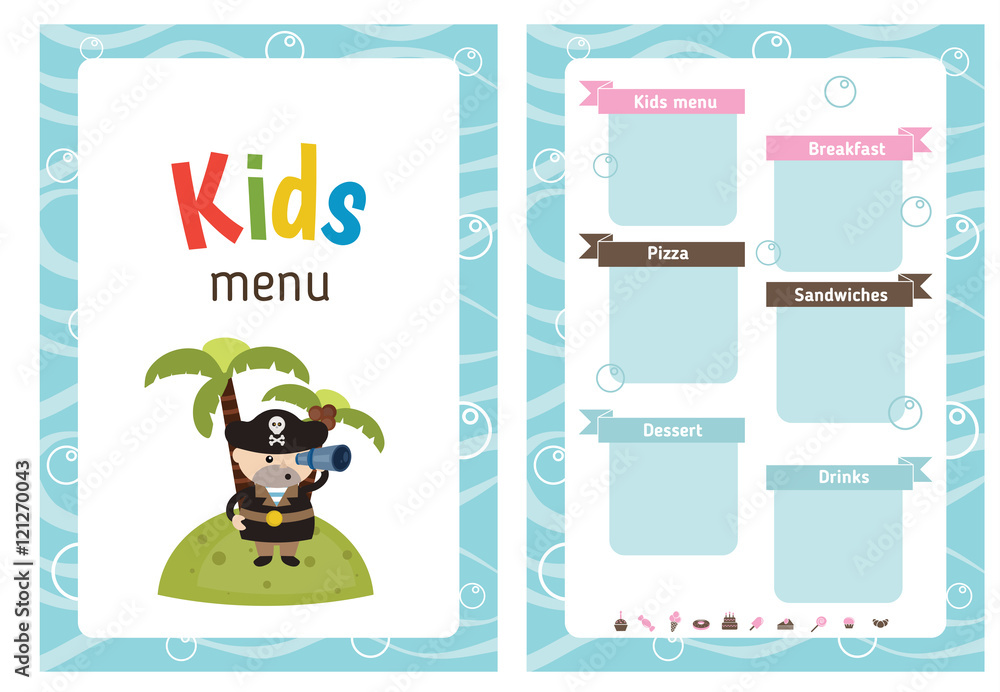 Kids menu design Stock Vector | Adobe Stock