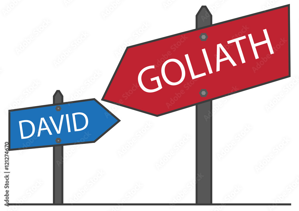 Zeichnung, Symbol David gegen Goliath Stock Vector | Adobe Stock