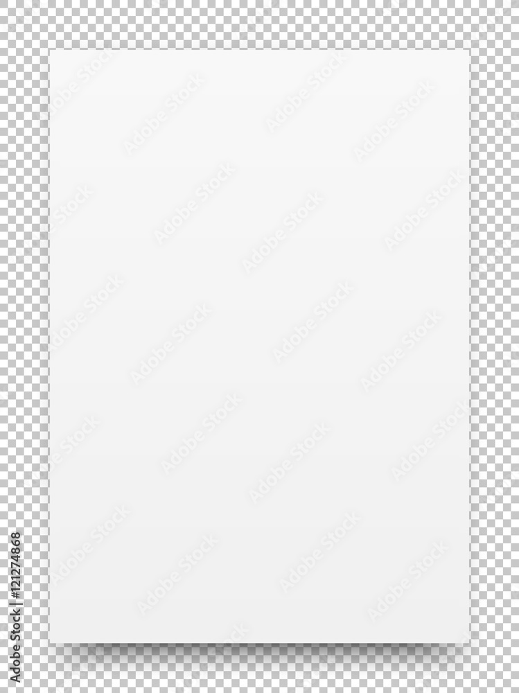 A2 white poster realistic template, mock-up with margins, realistic ...