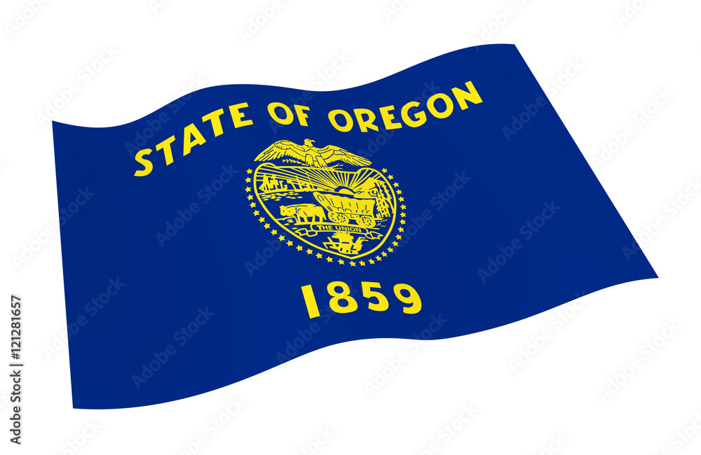 Oregon flag isolated on white background from world flags set. 3D ...