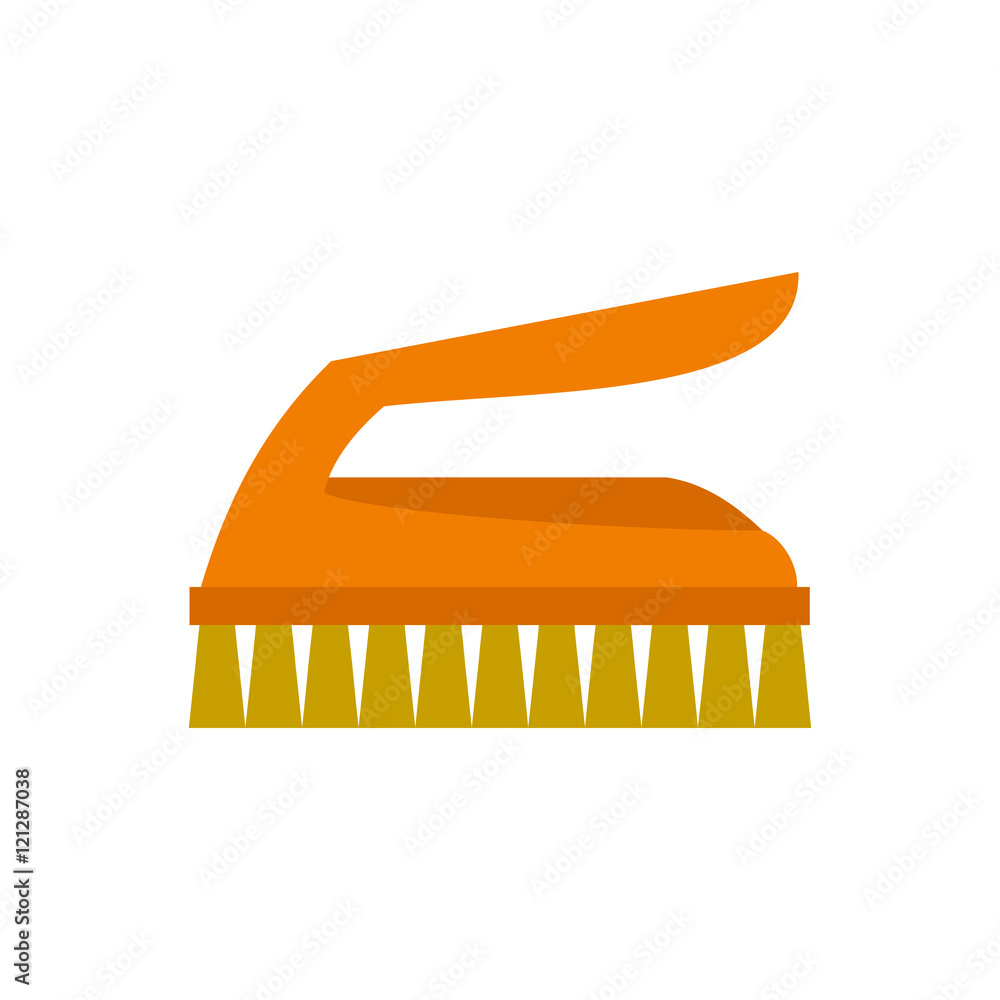 Cleaning brush icon in flat style isolated on white background. Clean ...