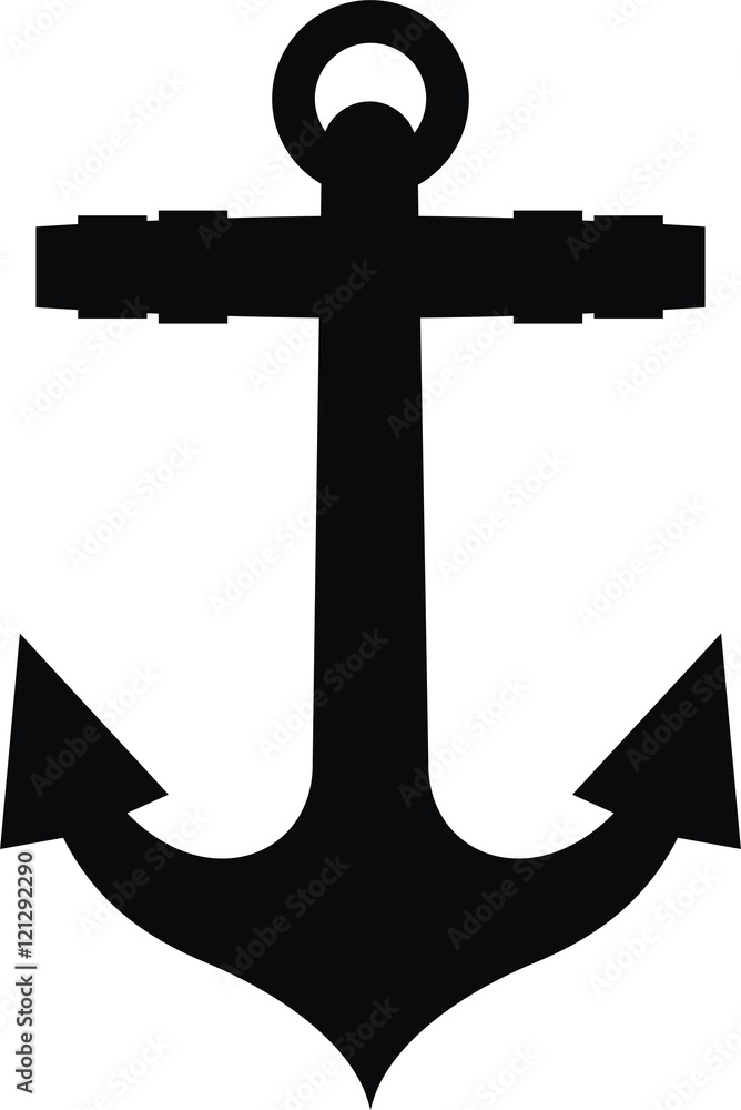 Anchor silhouette Stock Vector | Adobe Stock