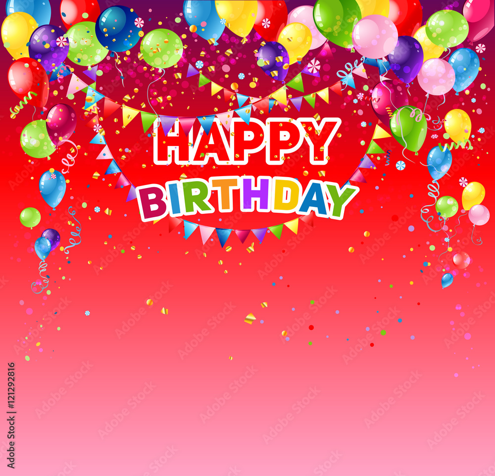 Red birthday card Stock Vector | Adobe Stock