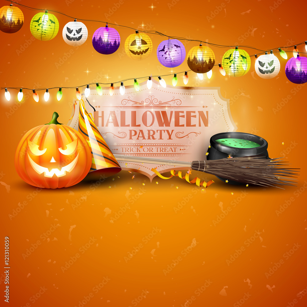 Halloween party background Stock Vector | Adobe Stock