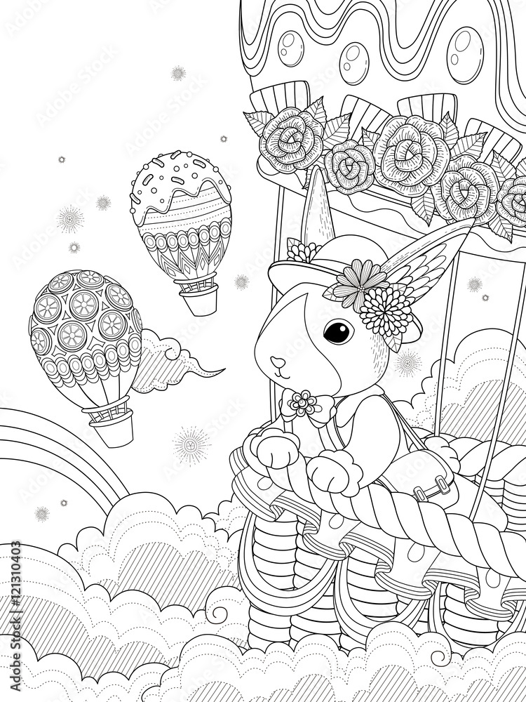 Lovely adult coloring page Stock Vector | Adobe Stock