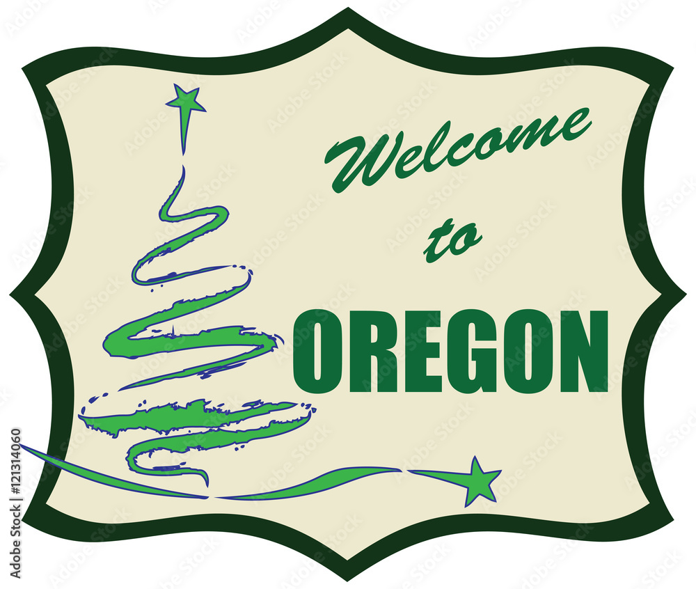 Abstract symbol Welcome to Oregon Stock Vector | Adobe Stock