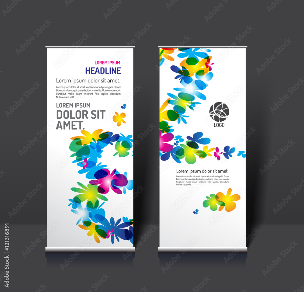 Roll up business brochure poster banner design vertical template Stock ...