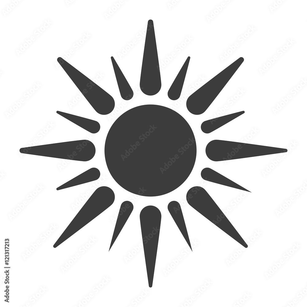 Sun icon. Sun Vector isolated on white background. Flat vector ...