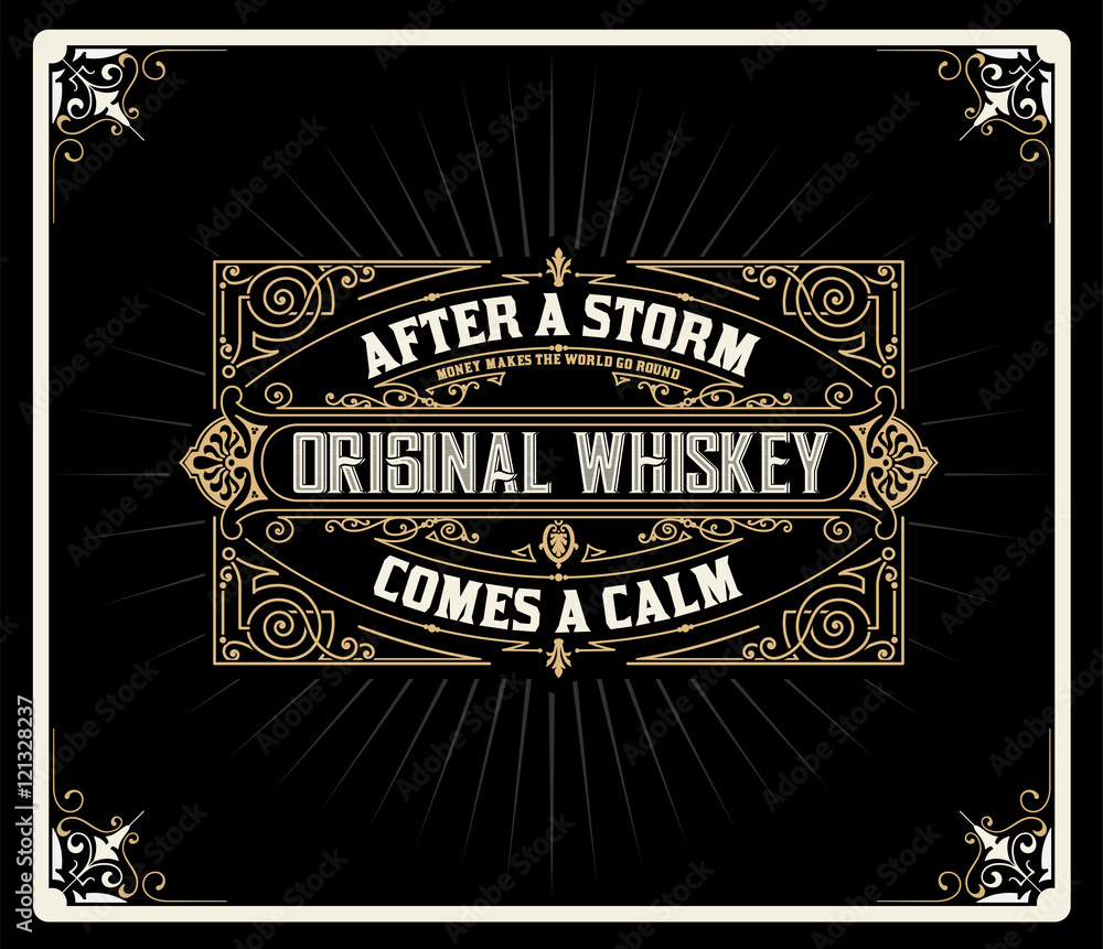 Vintage label for whiskey. You can apply this design for another Stock ...