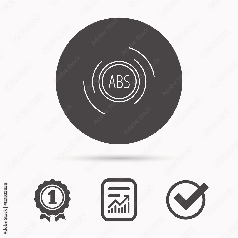 Stockvector ABS icon. Brakes antilock system sign. | Adobe Stock