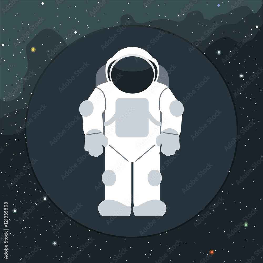 Digital vector with astronaut in space icon, over background with stars ...