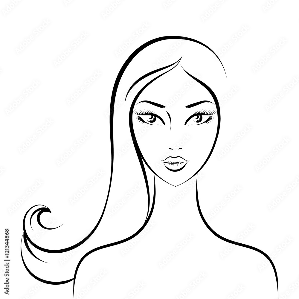 face glamorous girl cartoon Stock Vector | Adobe Stock