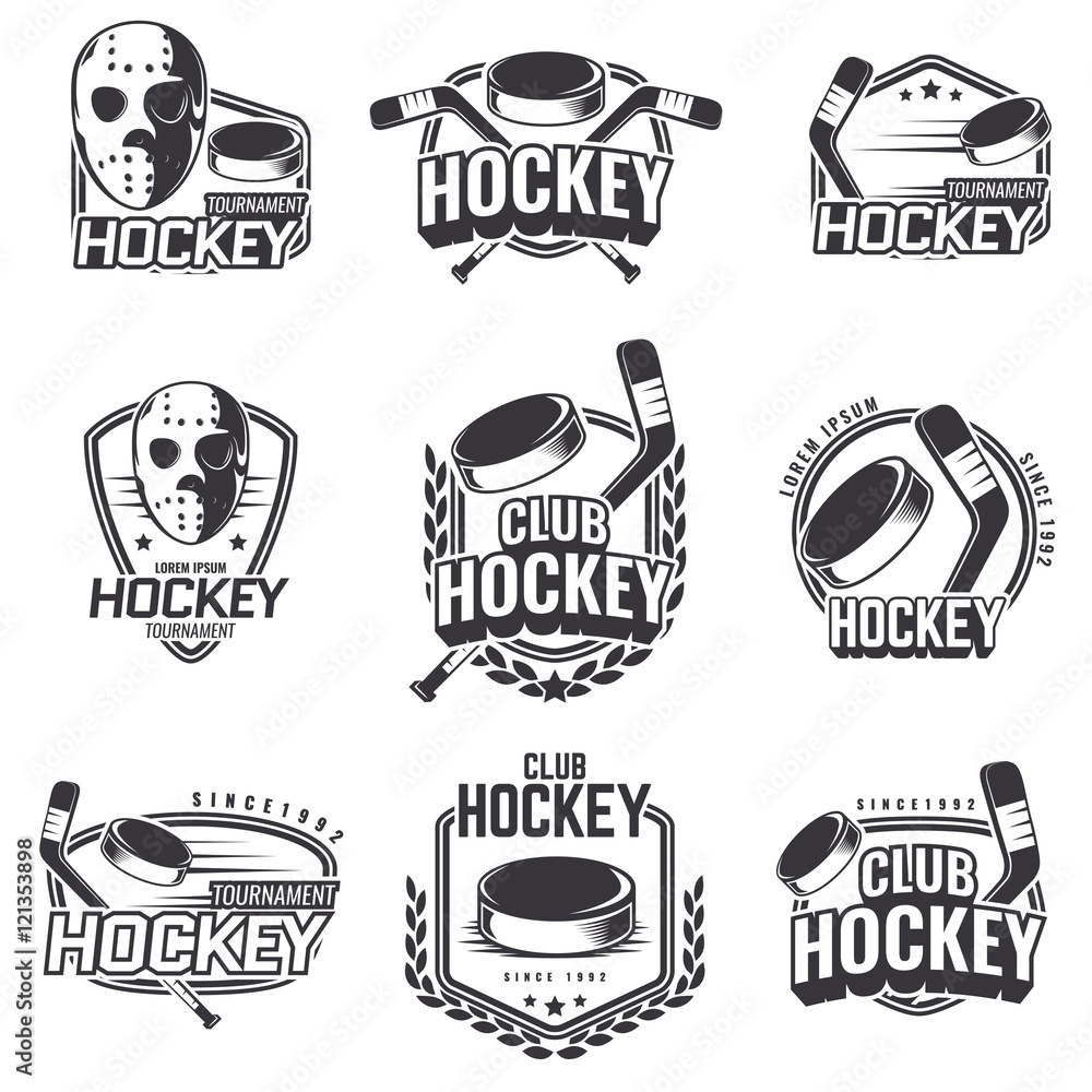 The logos on the theme of sport. Posters, stickers, emblems, logos for ...