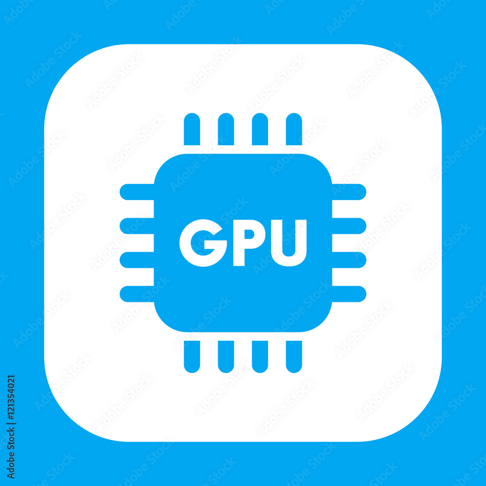 GPU icon on white, graphics processing unit Stock Vector | Adobe Stock