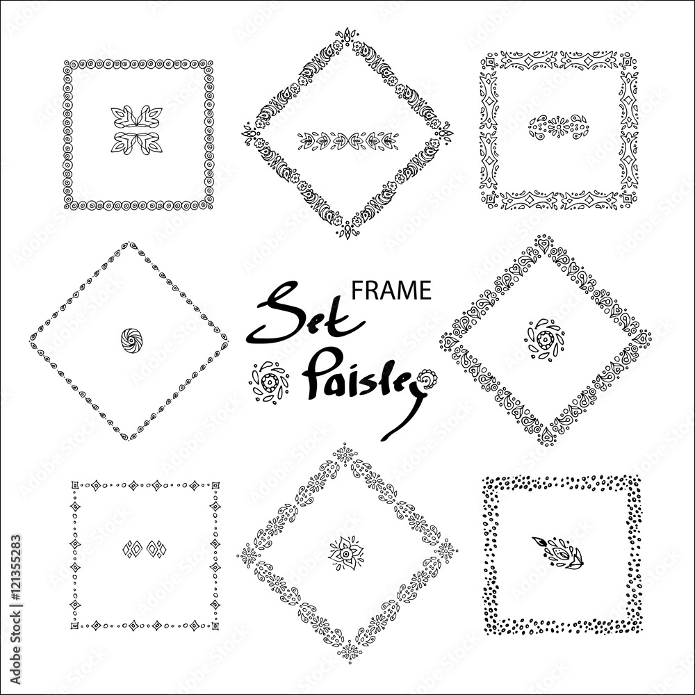 Black And White Paisley Frame