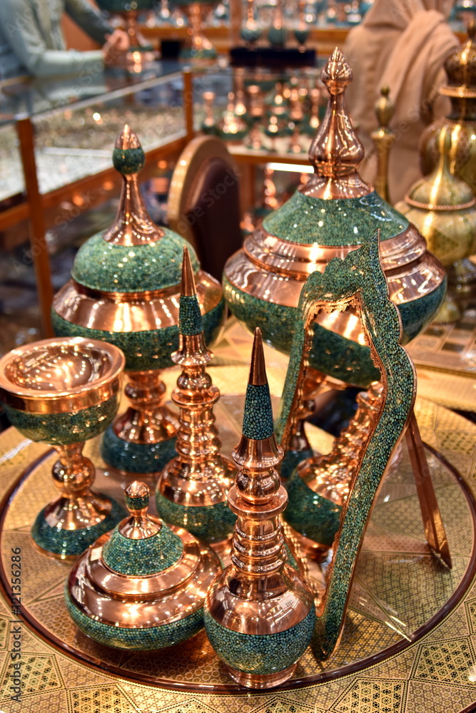 Handicraft made in Esfahan, Isfahan Grand Bazaar, Naqsh-e Jahan Square ...