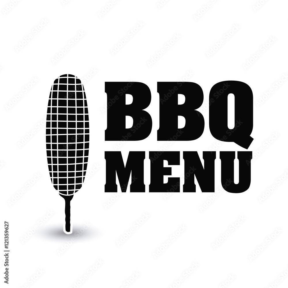cob bbq and grill menu icon. Steak house food and restaurant theme ...
