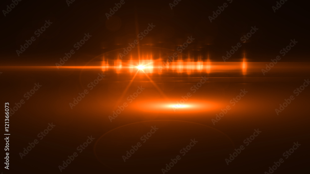 Beautiful light flares. Glowing streaks on dark background. Police ...
