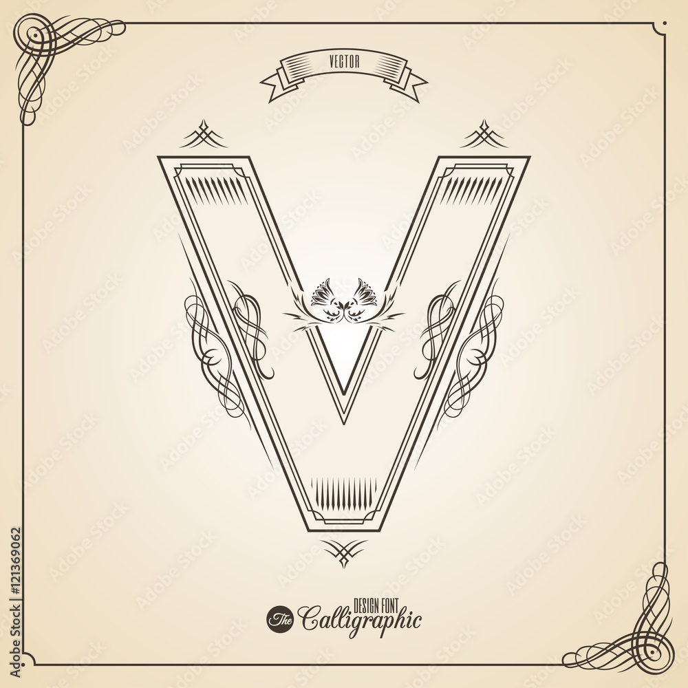 Calligraphic Fotn with Border, Frame Elements and Invitation Design ...