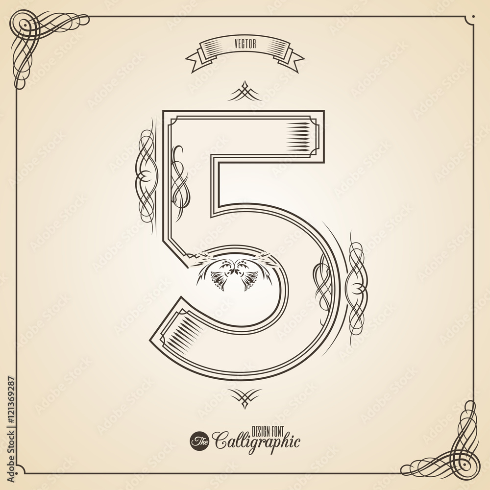 Calligraphic Fotn with Border, Frame Elements and Invitation Design ...