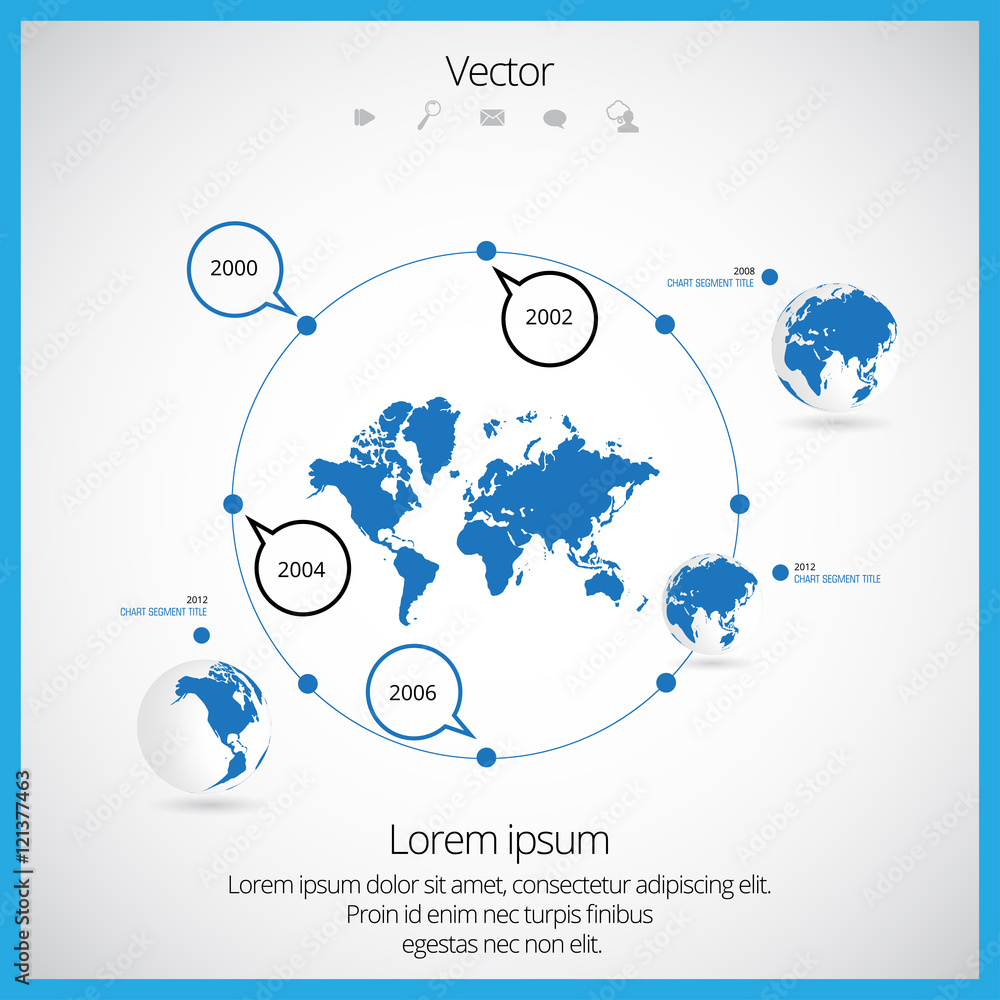 Vector world map with infographic elements Stock Vector | Adobe Stock