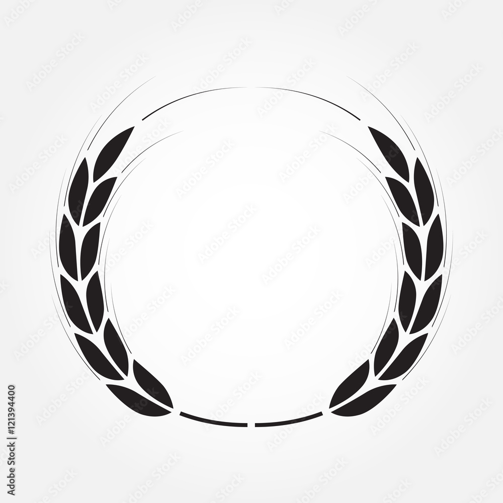 Laurel wreath icon. Vector illustration of circle border. Stock Vector ...